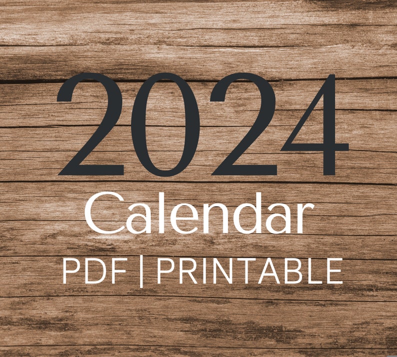 2024 Annual/year Calendar monday Start Digital PDF Printable Instant ...