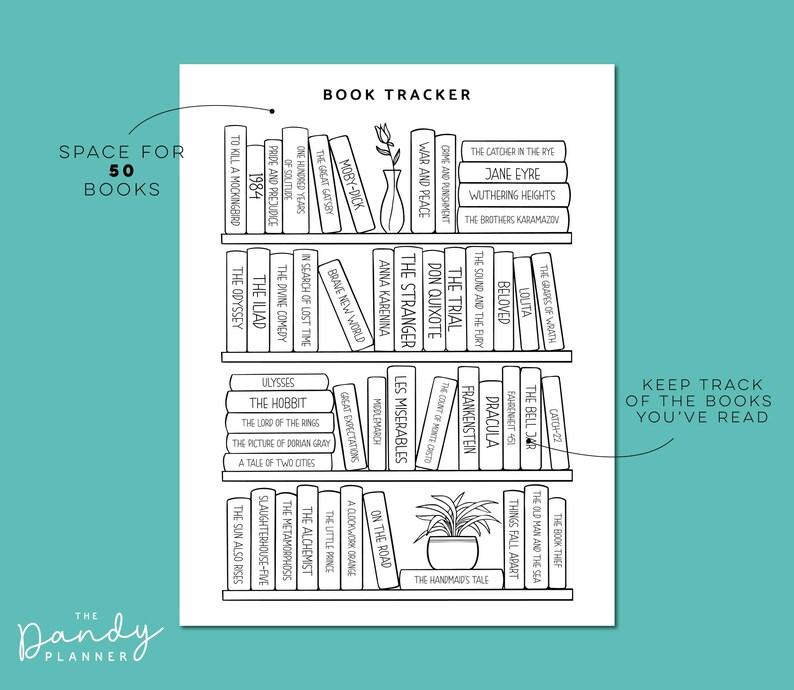 Book Tracker Printable: Reading List, A4, A5, Letter Size (PDF ...