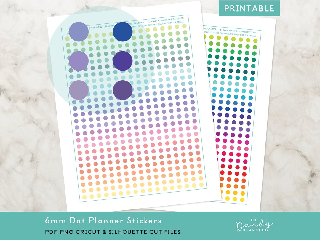 Micro Dot 6mm Icon Planner Stickers Printable, Functional Dot Planning ...