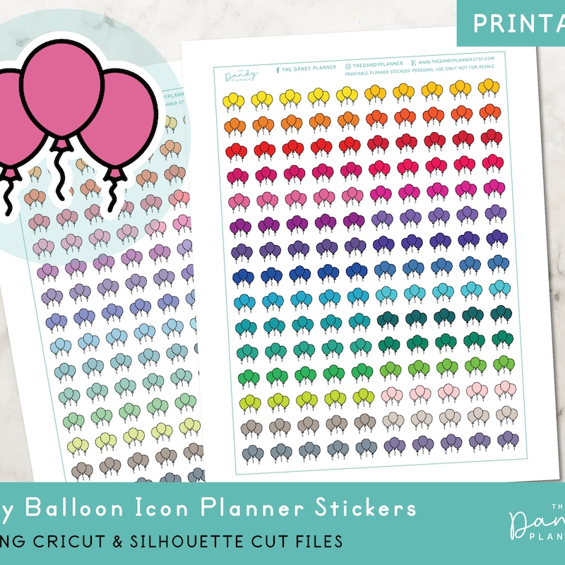 Balloon Stickers - Etsy