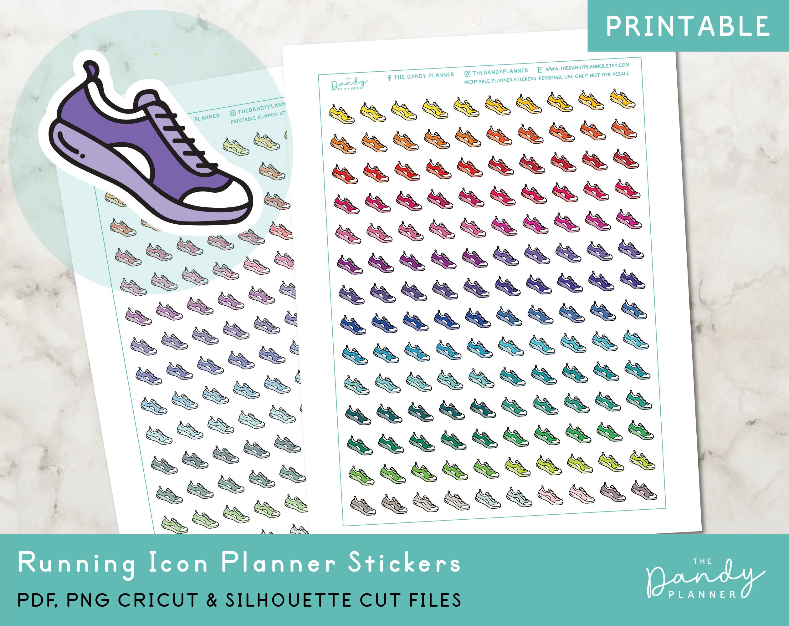 Running Icon Planner Stickers Printable, Trainer Icons Planning ...