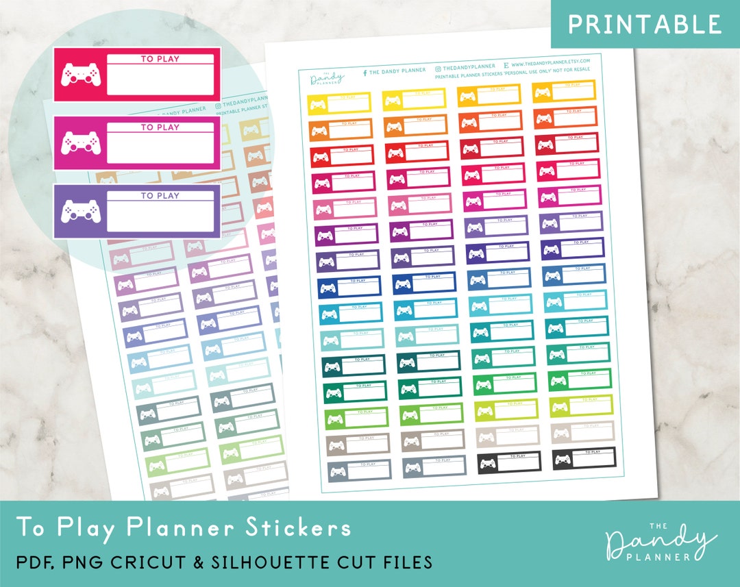 Games Planner Stickers Printable, to Play Planning Stickers, DIY ...