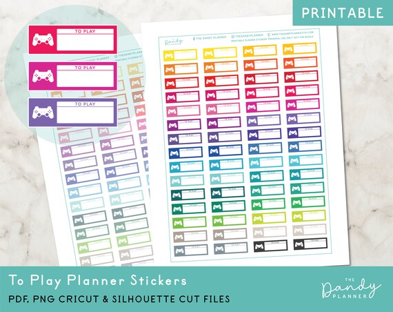Games Planner Stickers Printable to Play Planning Stickers - Etsy