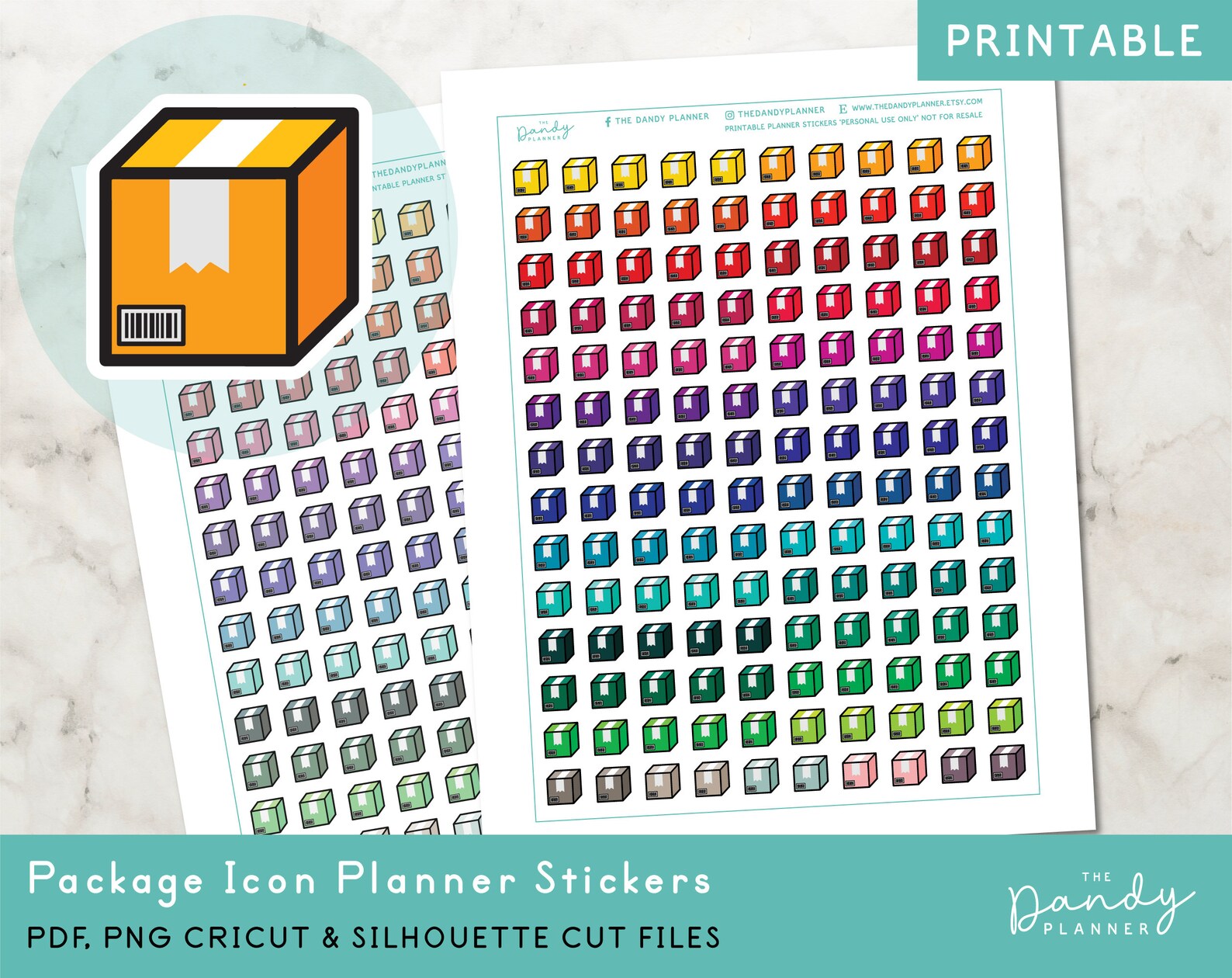 Package Icon Planner Stickers Printable, Parcel Delivery Icons Planning ...