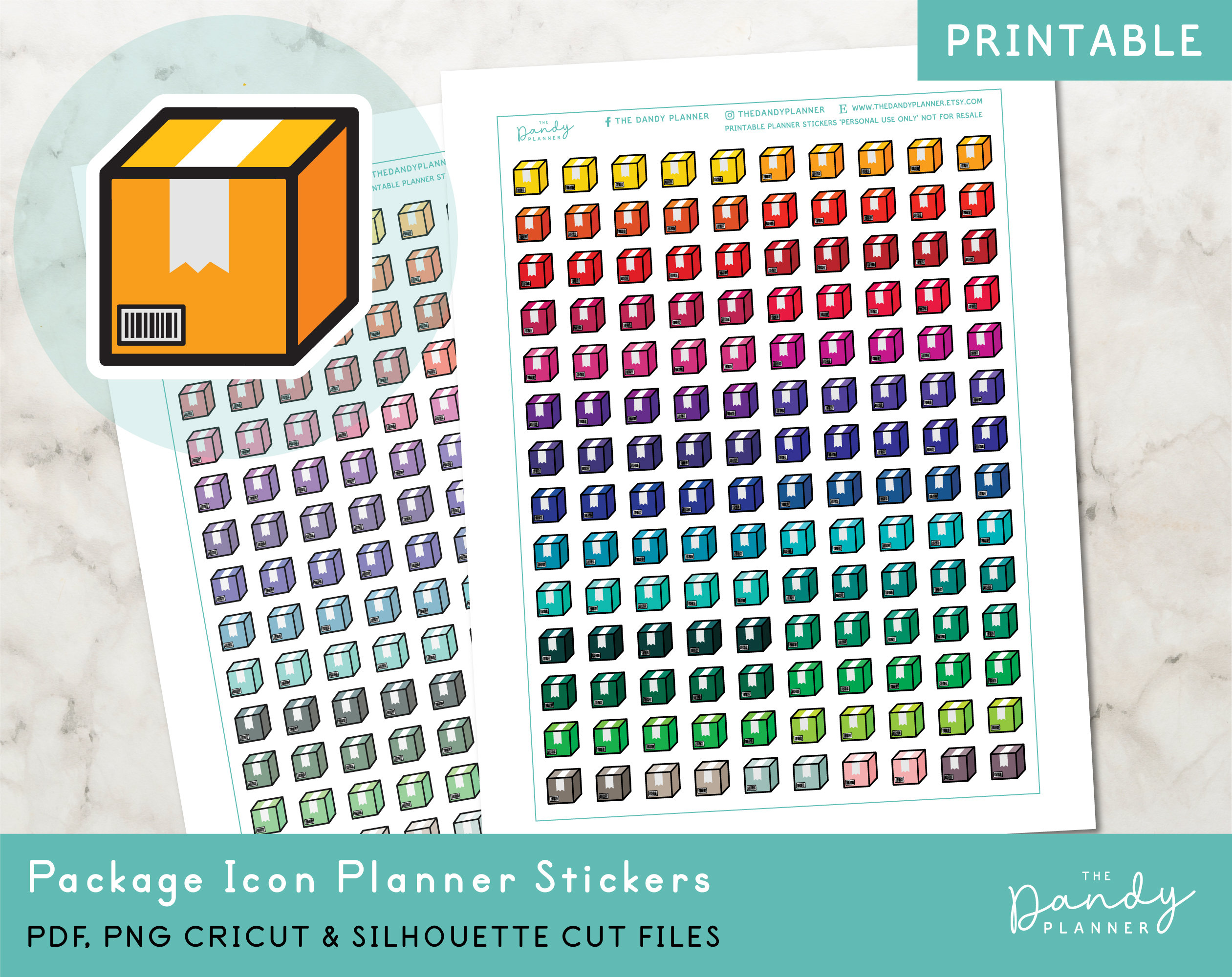 Package Icon Planner Stickers Printable, Parcel Delivery Icons Planning ...