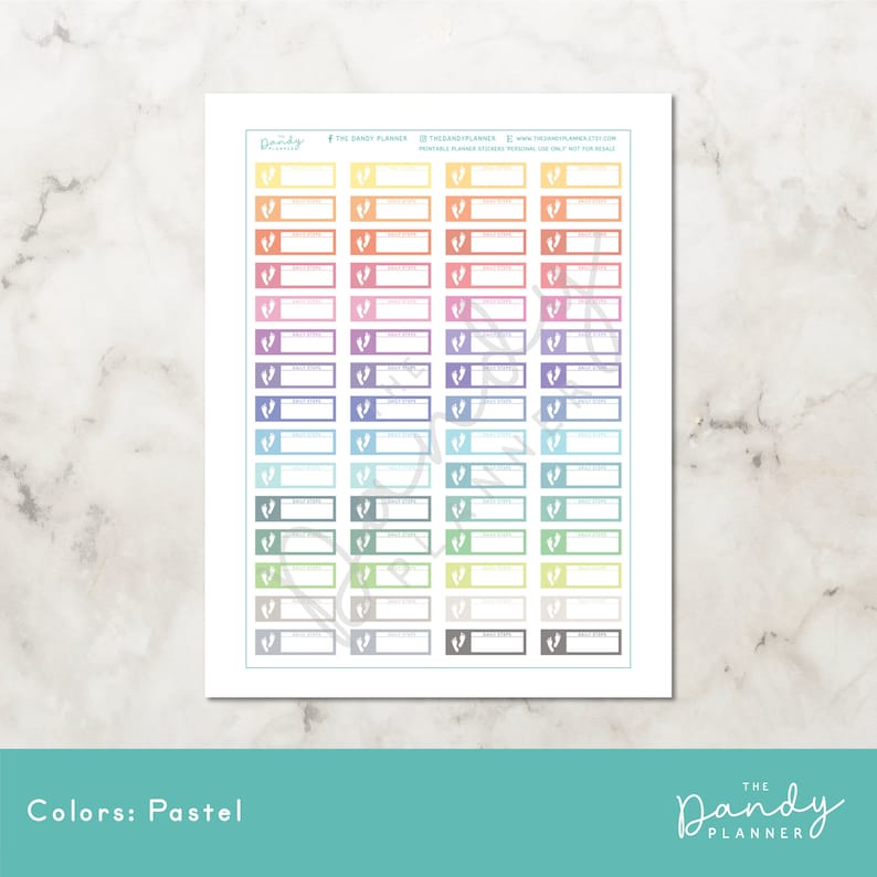 Daily Steps Planner Stickers Printable Steps Goal Planning | Etsy