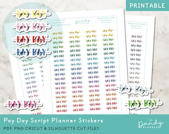 Pay Day & Pay Bills Printable Planner Stickers - Etsy