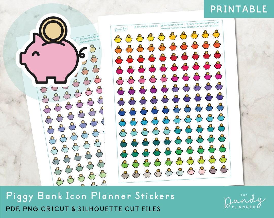 Sparschwein Symbol-Sticker: Spar-Tracker (druckbare PDF) - Etsy.de