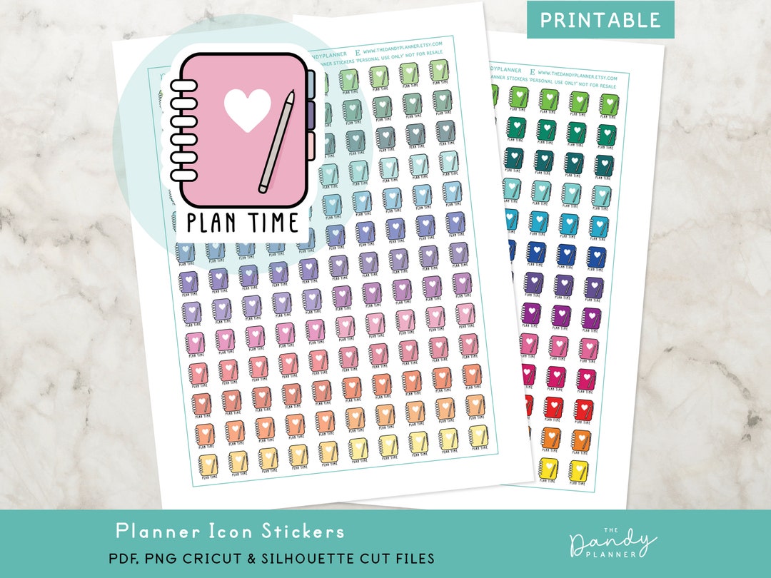 Doodle Plan Time Stickers Printable, Note Book Planner Stickers ...