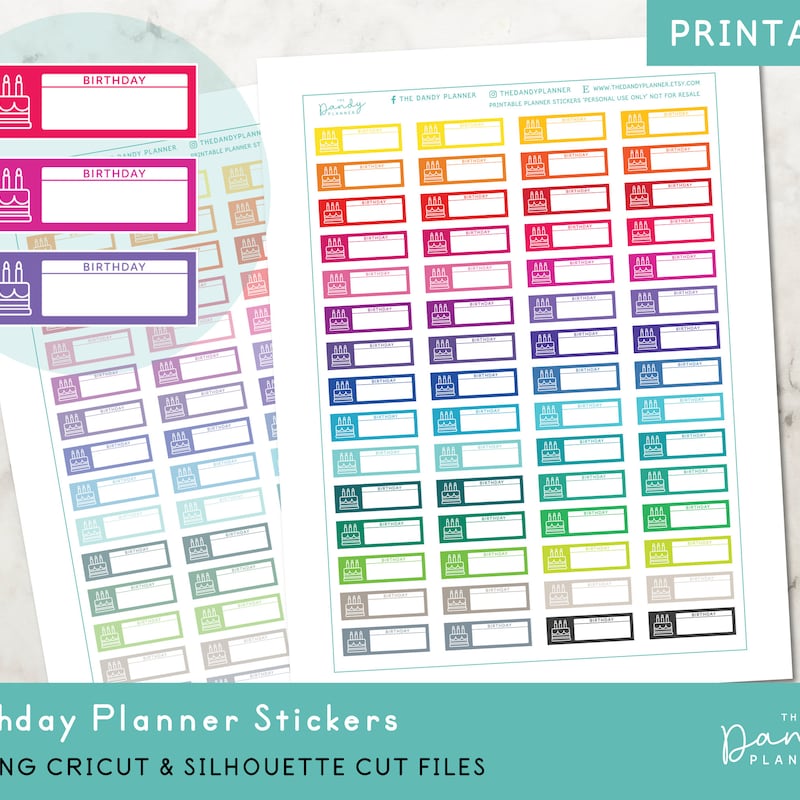 Birthday Planner Stickers - Etsy