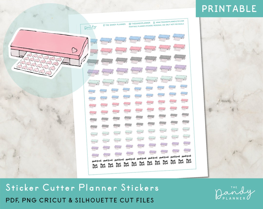 Print & Cut Stickers Printable, Sticker Cutter Planner Stickers, Hand ...