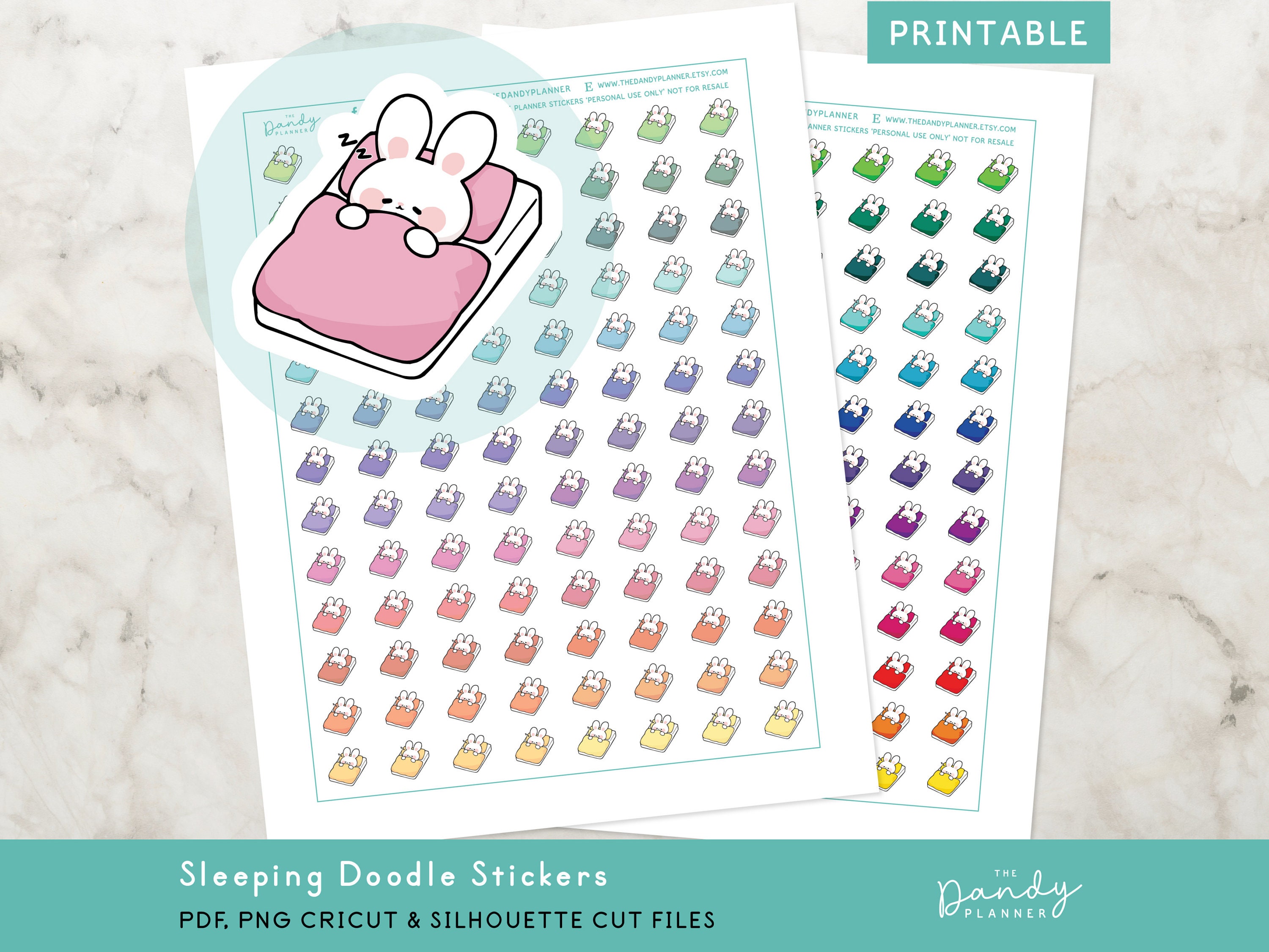 Kawaii Sleeping Stickers Printable, Sleep Icon Stickers, DIY Printable ...