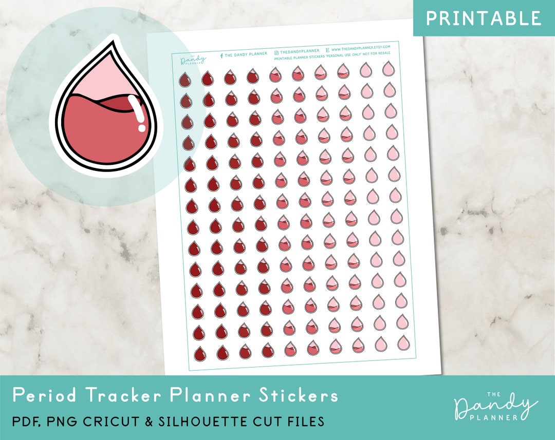 Period Tracker Planner Stickers Printable, Periods Icons Planning ...
