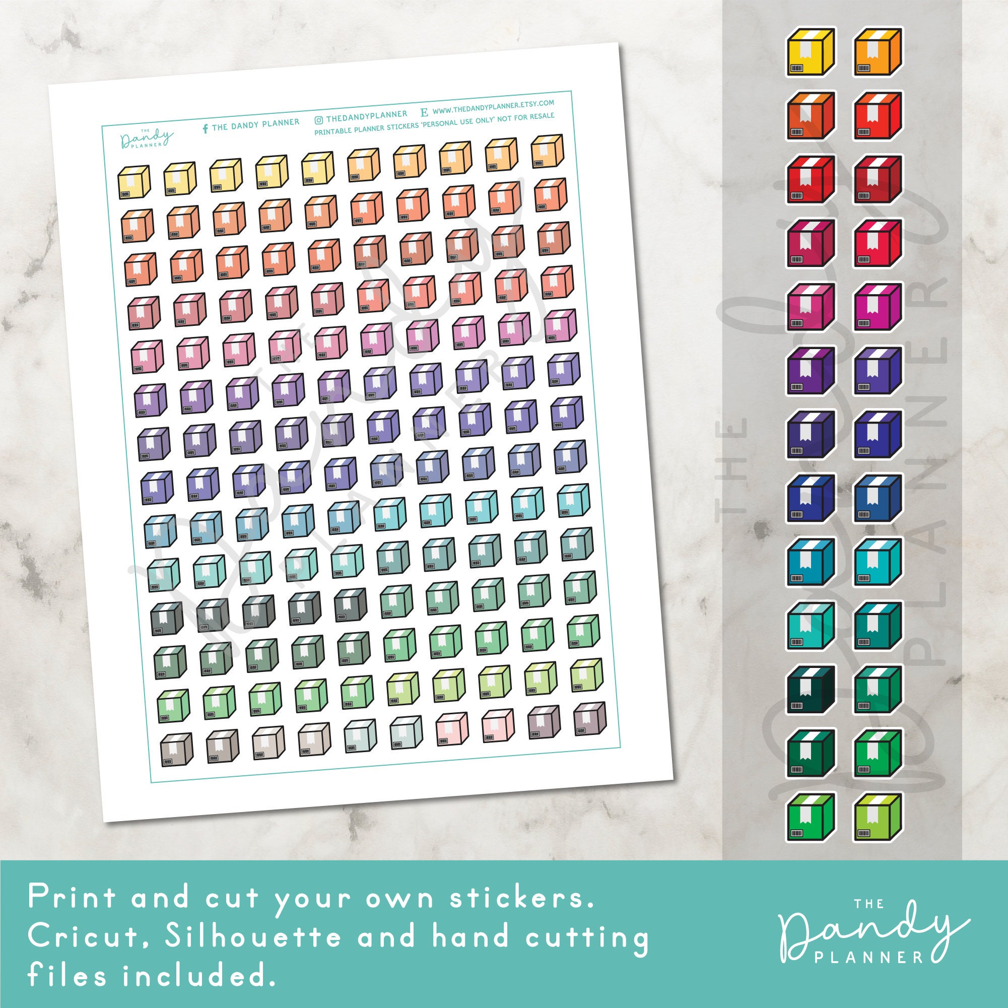 Package Icon Planner Stickers Printable, Parcel Delivery Icons Planning ...