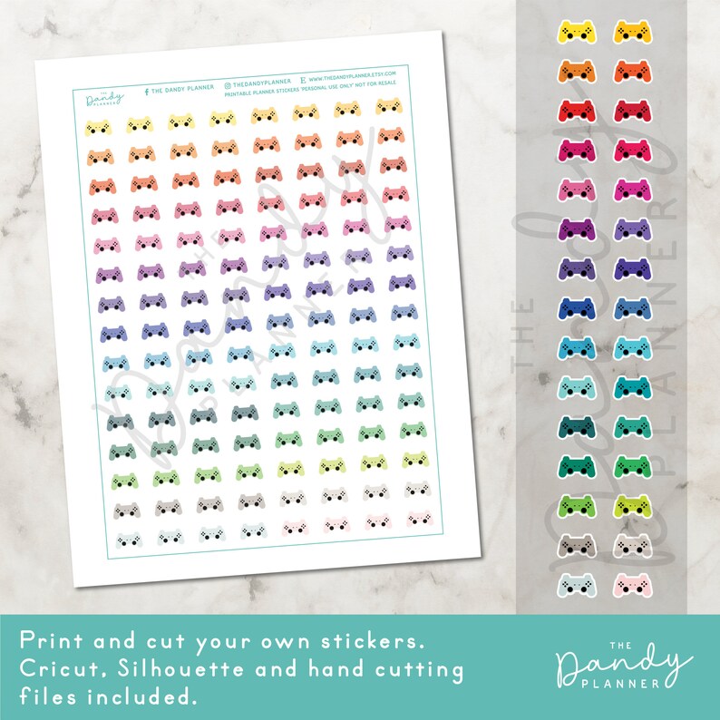 Gaming Icon Planner Stickers Printable Gamer Icons Planning - Etsy