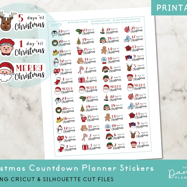 Christmas Countdown Stickers - Etsy