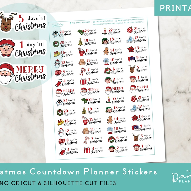 Christmas Countdown Stickers - Etsy