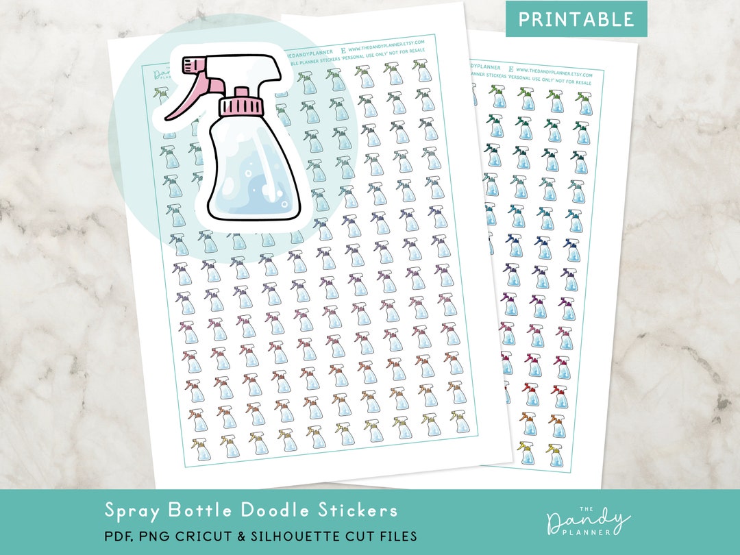 Cleaning Bottle Stickers: Printable Chores Planner Stickers (PDF, PNG ...