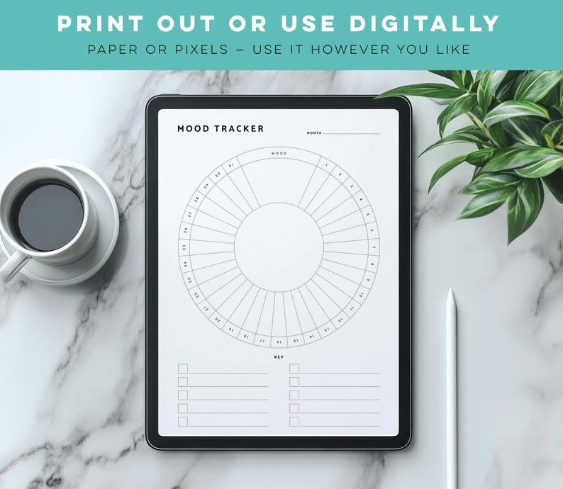 Circle Mood Tracker Printable: A5, A4, Letter & Half-letter (PDF ...
