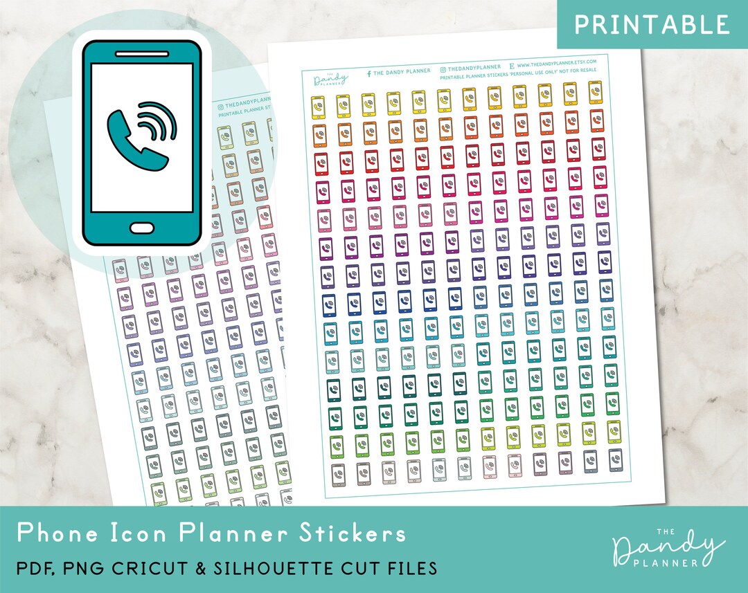 Phone Icon Planner Stickers Printable, to Call Icons Planning Stickers ...