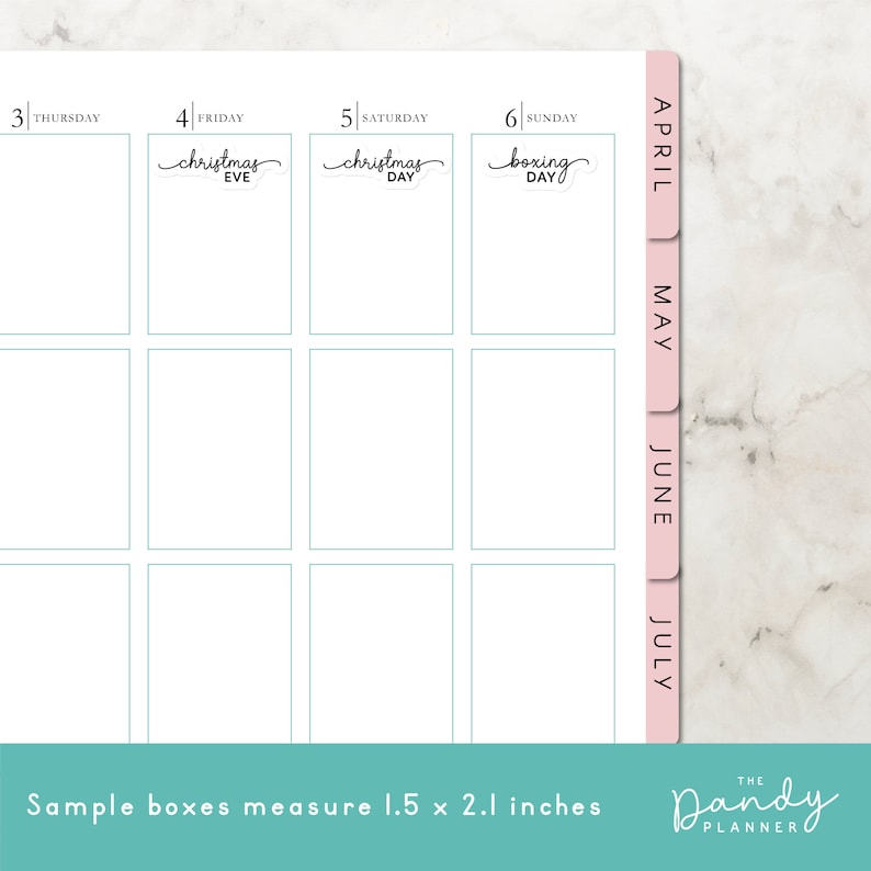 US Holiday Script Planner Stickers: Printable PDF, Cricut, Silhouette ...