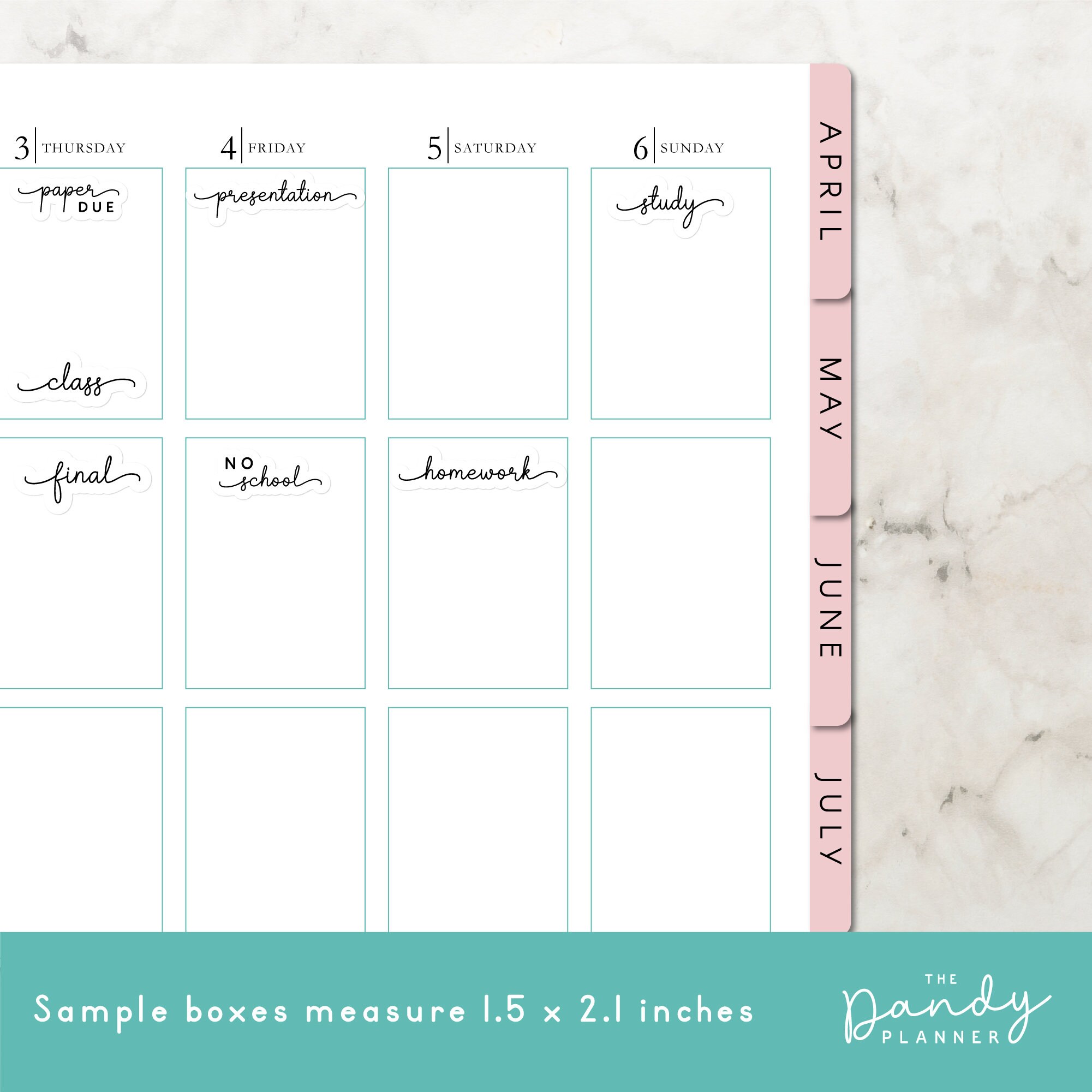 School Planner Stickers Printable, Script Planner Stickers, Planner ...