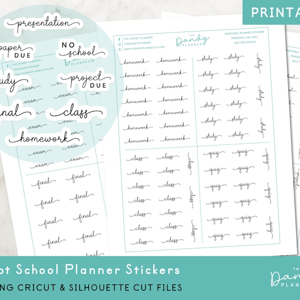 College Planner Stickers - Etsy