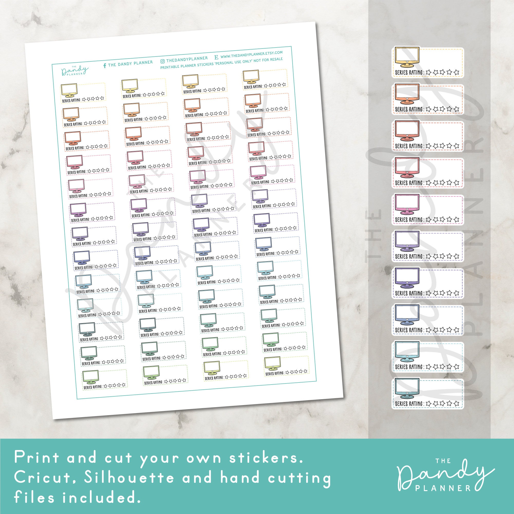 Series Rating Planner Stickers Printable to Watch Planning - Etsy