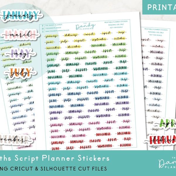 Printable Planner Sticker Monthly - Etsy