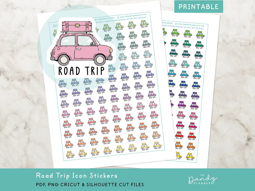 Road Trip Planner Stickers: Icon Set (digital Download) - Etsy