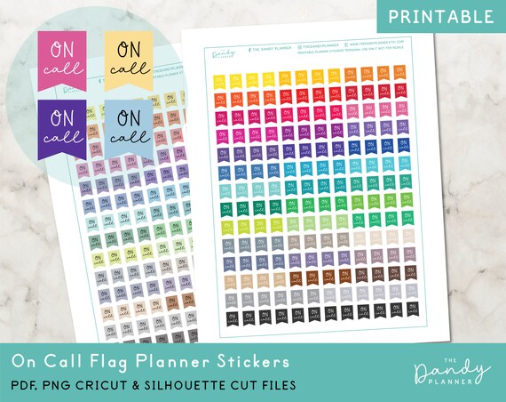 On Call Flag Stickers Printable Planner Stickers Cricut and | Etsy