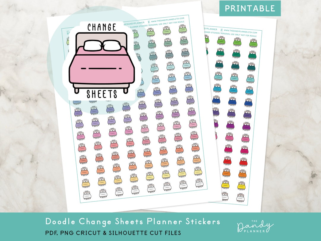Change Sheets Icon Planner Stickers: Bedding Rotation (digital Download ...