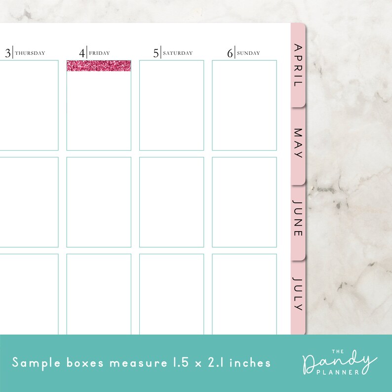 Rainbow Glitter Planner Stickers: Blank Header Printable (PDF, PNG ...