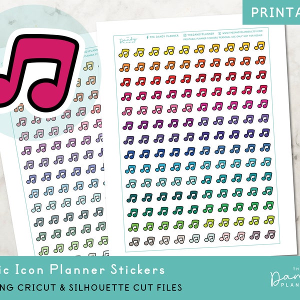 Musical Note Stickers - Etsy