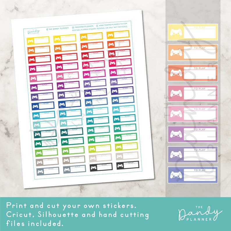 Games Planner Stickers Printable, to Play Planning Stickers, DIY ...