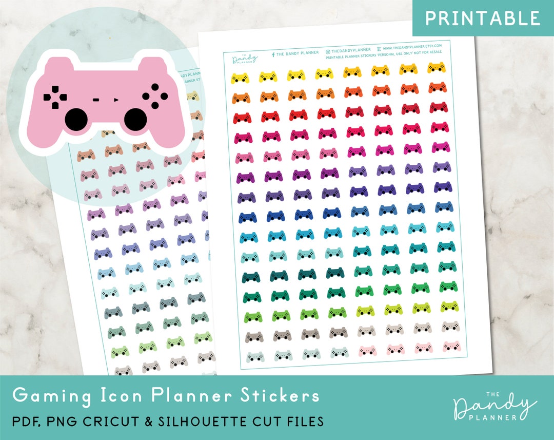 Gaming Icon Planner Stickers Printable, Gamer Icons Planning Stickers ...
