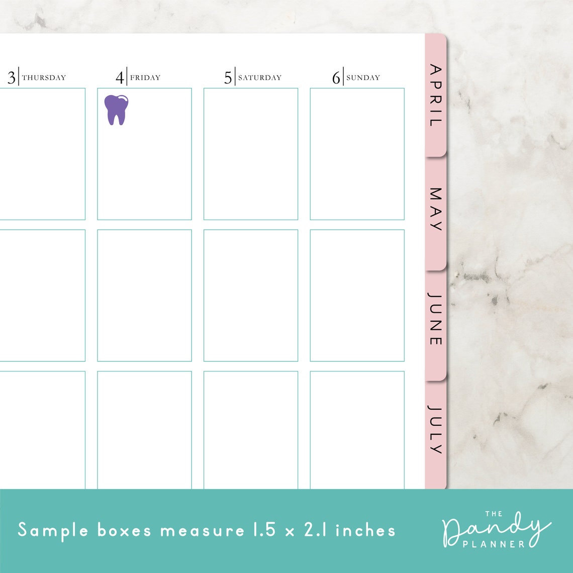 Tooth Icon Planner Stickers Printable, Dentist Appointment Icons ...