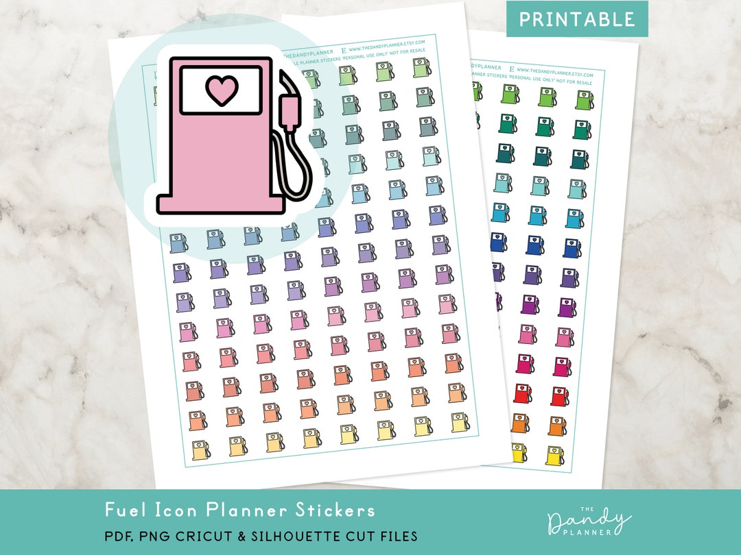 Fuel Icon Planner Stickers: Travel Gas, Car Stickers (printable) - Etsy