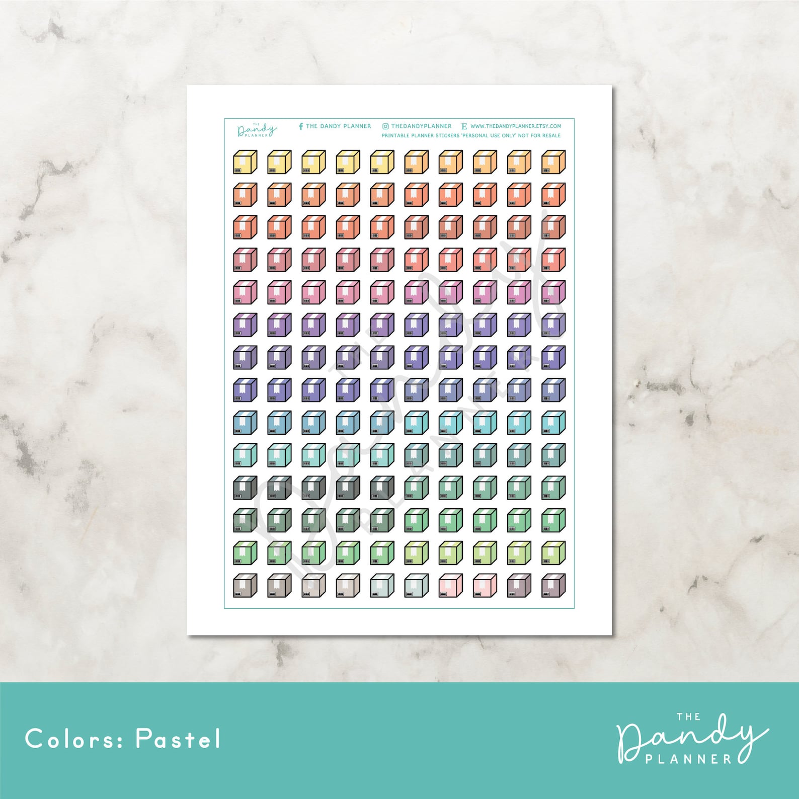Package Icon Planner Stickers Printable, Parcel Delivery Icons Planning ...
