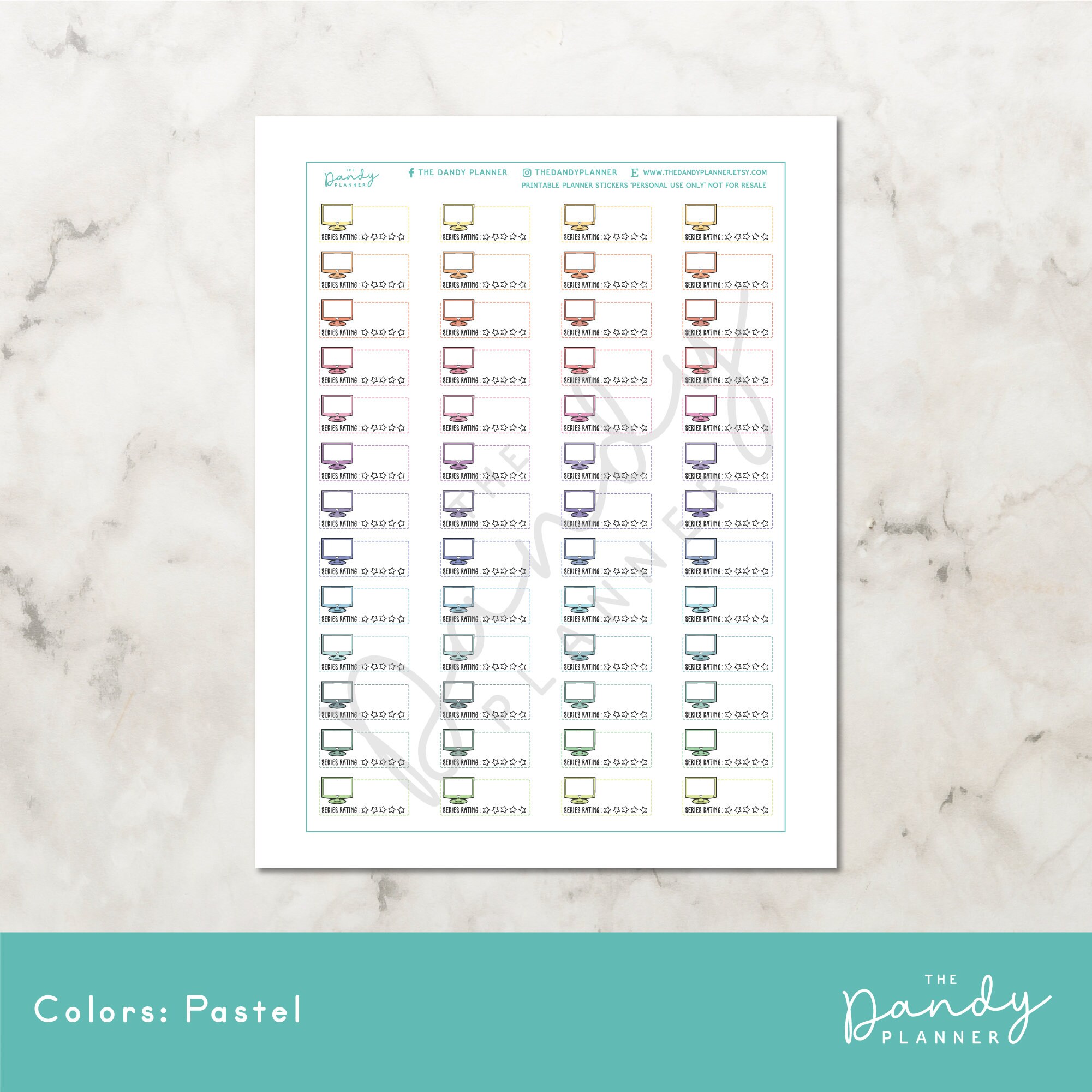 Series Rating Planner Stickers Printable to Watch Planning - Etsy