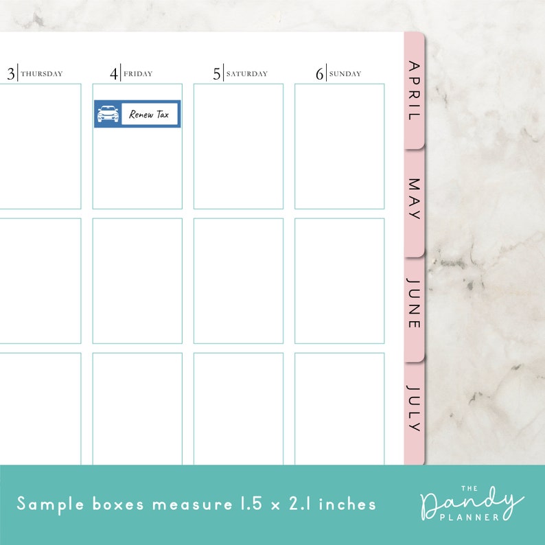 Car Planner Stickers: Bright & Pastel Shades (digital Download) - Etsy