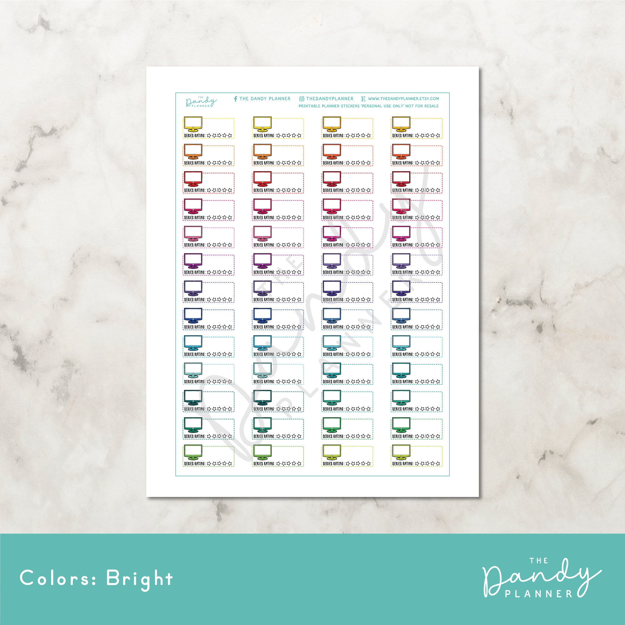 Series Rating Planner Stickers Printable to Watch Planning - Etsy