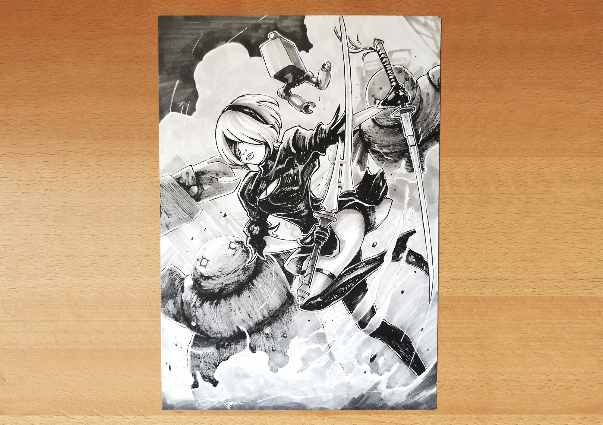 Original Sketch (A4) - Nier Automata - Etsy