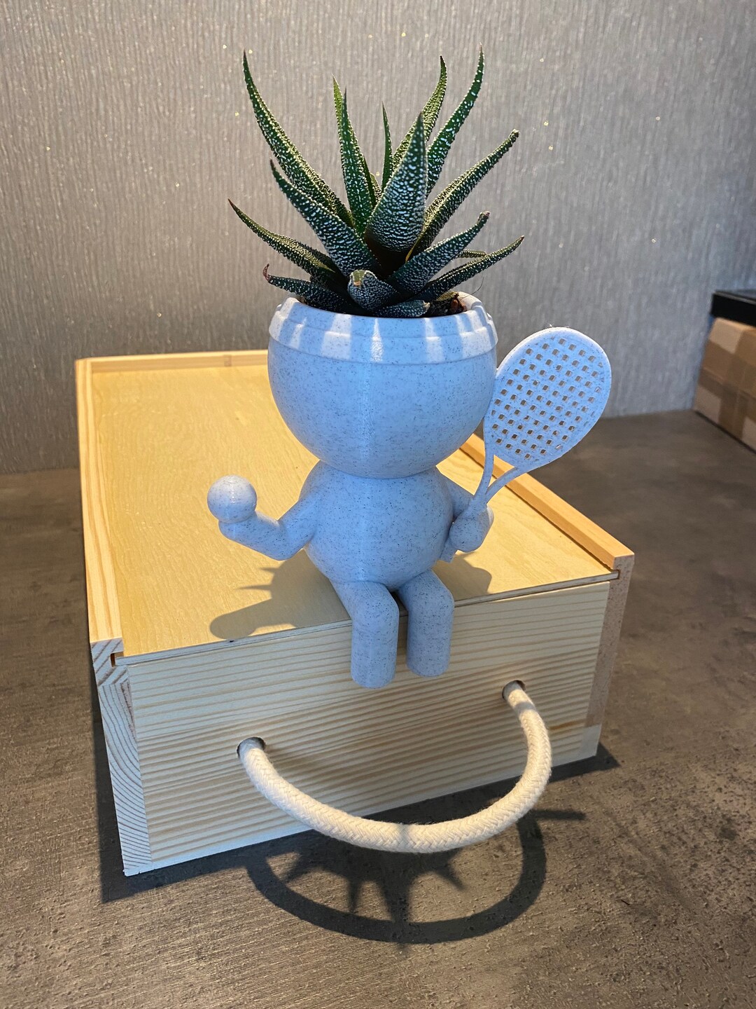 Wee Jimmy Murray Tennis Player Plant Pot - Etsy
