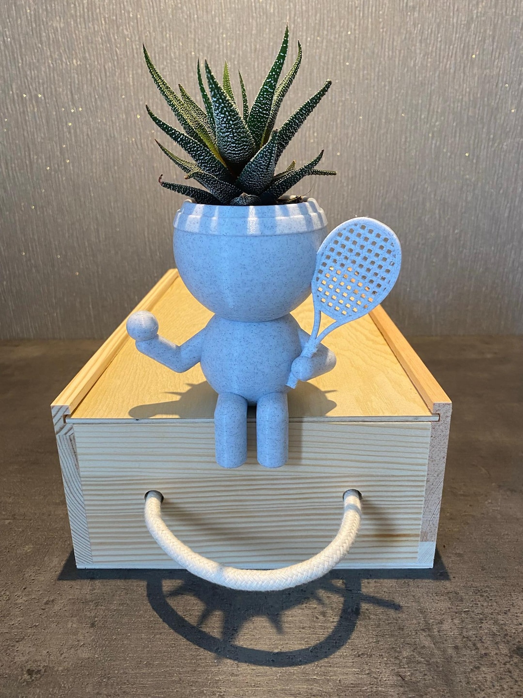 Tennis Player Plant Pot Airplant Planter Whimsical Gift Wee Jimmy ...
