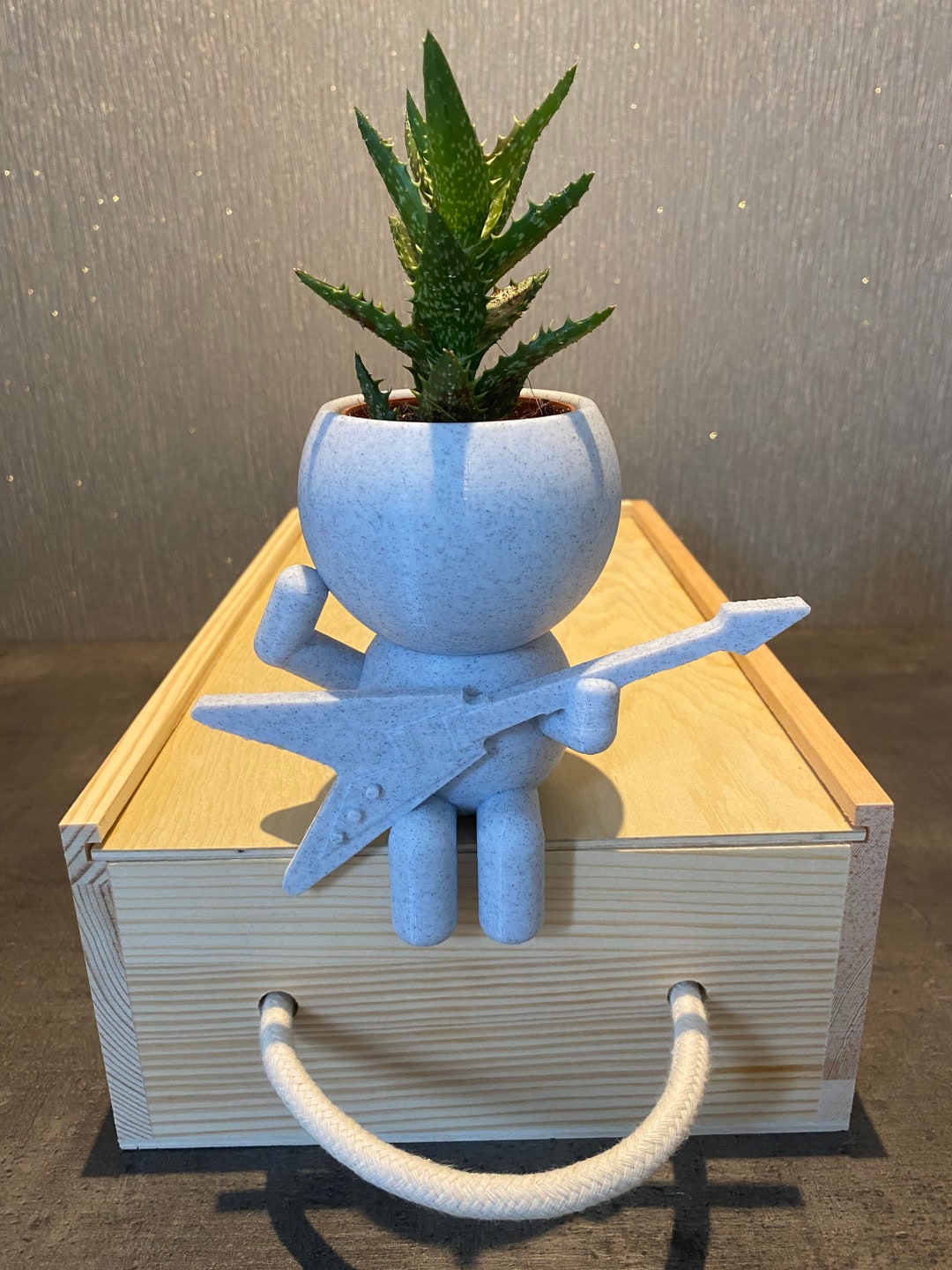 Wee Jimmy Flying V Metal Guitarist Succulent Plant Pot - Ships From ...