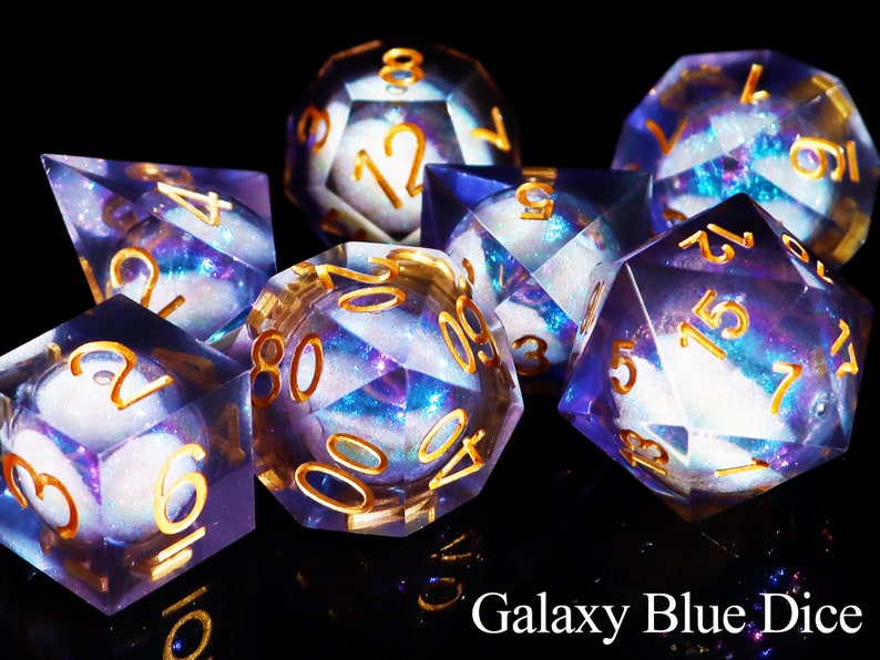 Liquid Core Dnd Dice Set for Role Playing Games Black Sharp - Etsy