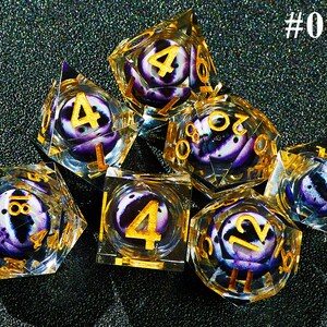 Red Beholder's Eye Dnd Dice Set Liquid Core for D&d Gifts , Liquid Core ...