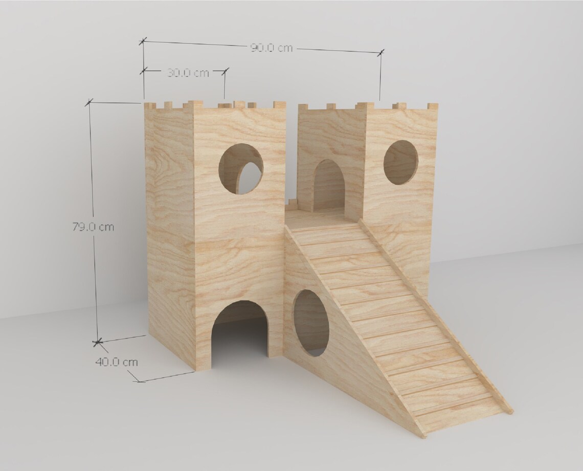 Rabbit 2-tier House Wooden Castle Shelter Hideout Hideaway - Etsy