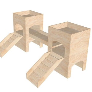 Two Tower Turrets for Rabbit Play House Exercise Small Animal House ...
